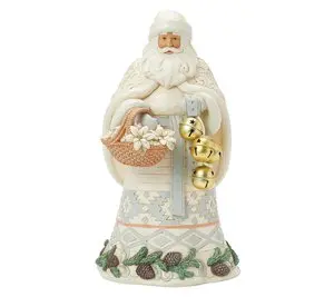 JIM SHORE Woodland Santa Basket And Bells Figur Ine 12 - One-color