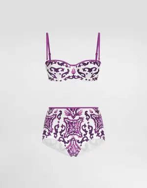 Dolce & Gabbana Majolica Print Padded Bikini - Multicolor
