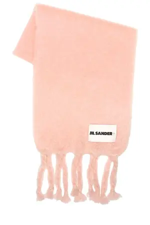 JIL SANDER Logo Plain Scarf In Rose - Pink
