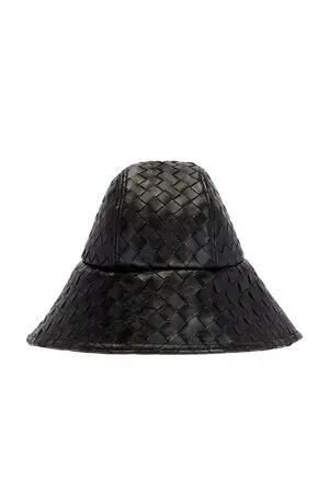 Bottega Veneta Intrecciato Leather Hat - Black