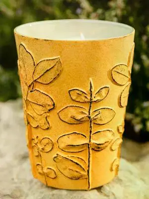 BAOBAB COLLECTION Garrigue Embossed Ceramic Candle