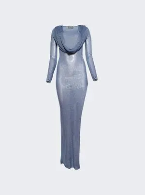David Koma Plunge Neckline Rhinestone Gown