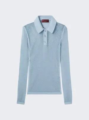 Gucci Long Sleeve Polo Petroleum