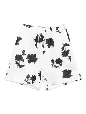Liviana Conti Floral Print Linen Shorts - White