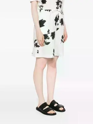 Liviana Conti Floral Print Linen Shorts