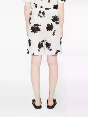 Liviana Conti Floral Print Linen Shorts