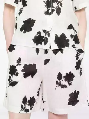 Liviana Conti Floral Print Linen Shorts