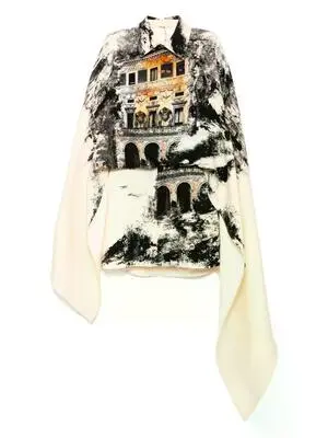 ISABEL SANCHIS Landscape Print Dress - Yellow