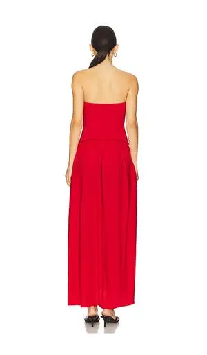 Solid & Striped Strapless Soglio Dress - Red