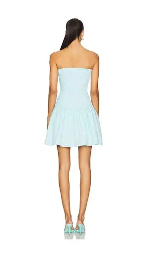 Line & Dot Suree Gingham Ruched Bodice Strapless Mini Dress