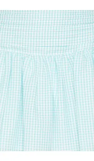 Line & Dot Suree Gingham Ruched Bodice Strapless Mini Dress