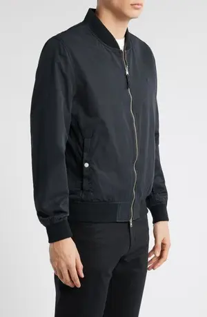 ALLSAINTS Bassett Reversible Bomber Jacket - Black/ Command Blue