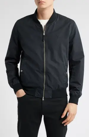ALLSAINTS Bassett Reversible Bomber Jacket - Black/ Command Blue