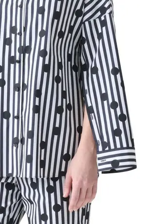 Akris Polka Dot Stripe Cotton Tunic