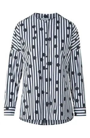 Akris Polka Dot Stripe Cotton Tunic