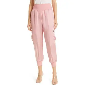 Cinq À Sept Giles Cupro Crop Cargo Joggers - Blush