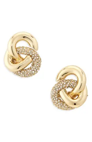 Baublebar Madeline Knot Earrings - Clear Gold