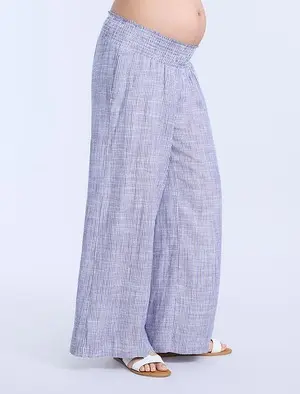 Motherhood Maternity Smocked Waist Wide Leg Pant