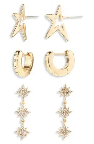Baublebar Luna Set Of 3 Earrings - Clear