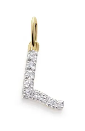 Monica Vinader Diamond Initial Pendant - 14k