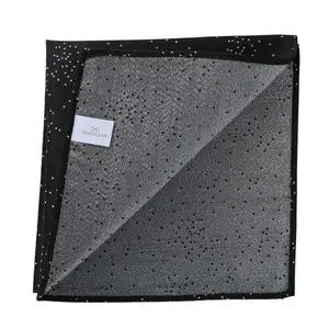 Trafalgar Mystere Metallic Star Light 12 X 12 Silk Pocket Square - Black