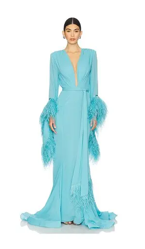 BRONX BANCO Geisha V-neck Gown