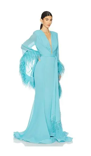 BRONX BANCO Geisha V-neck Gown