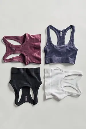 Free People Go To Sports Bra - Washed Black