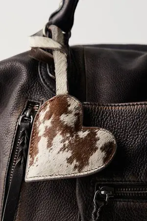 Free People Heart Hide Bag Charm - Cow