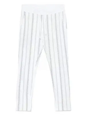 JUVIA Cotton-blend Pinstriped Trousers - White