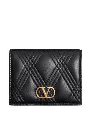 Valentino Garavani Quilted Leather Card Holder - Black