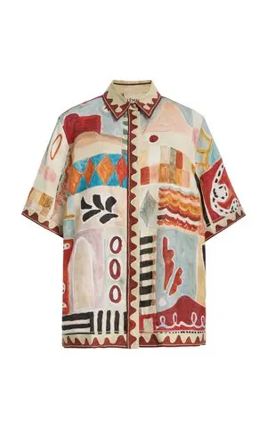 ALEMAIS Michelle Printed Linen Shirt