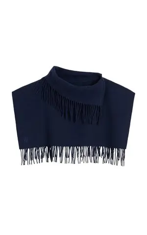 BY MALENE BIRGER By Malene Birger Turtla Fringed Wool Bib Navy
