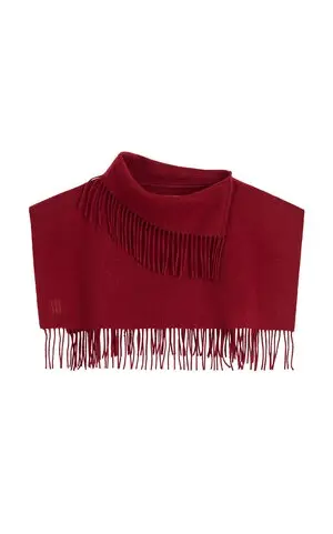BY MALENE BIRGER Turtla Fringed Wool Bib - Red