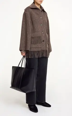 BY MALENE BIRGER Boloune Fringe Wool Coat