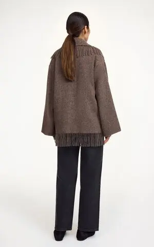 BY MALENE BIRGER Boloune Fringe Wool Coat