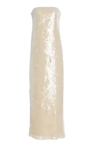 ROTATE BY BIRGER CHRISTENSEN Sequin Maxi Dress - Ivory