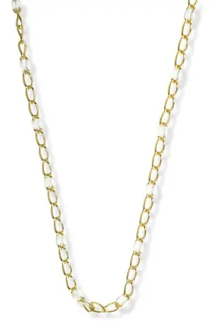 Argento Vivo Enamel Station Necklace - Gold/ White