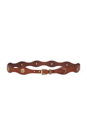 ETRO Leather Belt With Brass Hardware