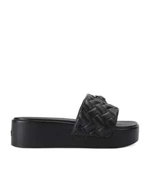 Kurt Geiger Meena Eagle Platform Slides - Black