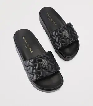 Kurt Geiger Meena Eagle Platform Slides - Black