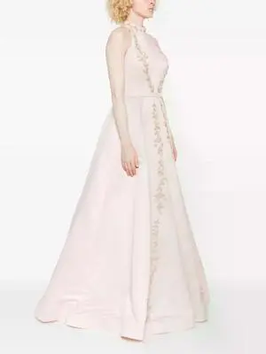 AAVVA Floral Embroidered Gown - Pink