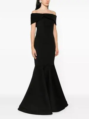AAVVA Off-shoulder Flared Gown - Black