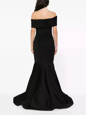 AAVVA Off-shoulder Flared Gown - Black