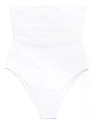 MC2 SAINT BARTH Broderie-anglaise One-piece - White