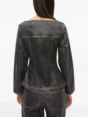 GANNI Square-neck Denim Jacket