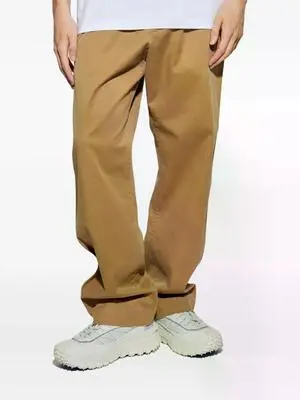 Moncler Cotton-blend Straight-leg Trousers - Neutrals