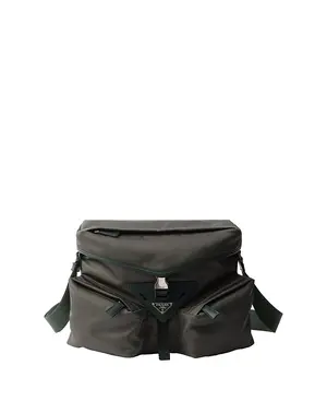 Prada Re-nylon And Leather Shoulder Bag - Green