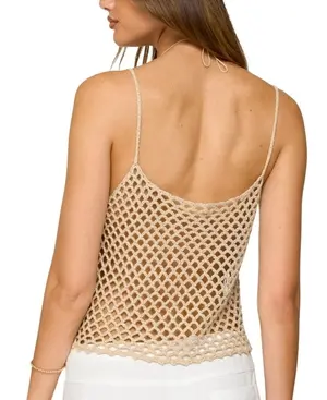 EDIKTED Open Crochet Tank Top