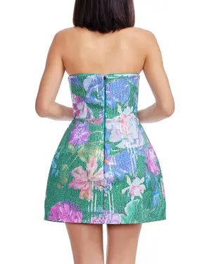 Dress The Population Amity Floral Sequin Mini Dress - Capri Mult